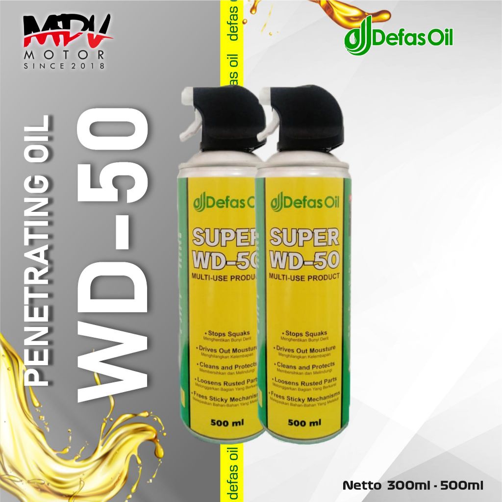 Jual WD / PENETRATING OIL 50 (300 ML, 500ML) DEFAS OIL | Shopee Indonesia