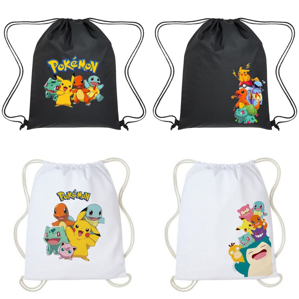 Jual Tas Serut Pokemon Lucu String Bag Kanvas Goodie Bag Souvenir Ulang ...