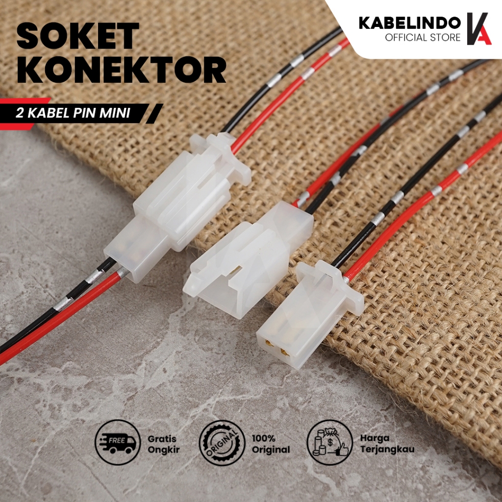 Jual Soket Sambung 2 Pin Kecil / Mini Socket Kabel Konektor Mobil Motor ...