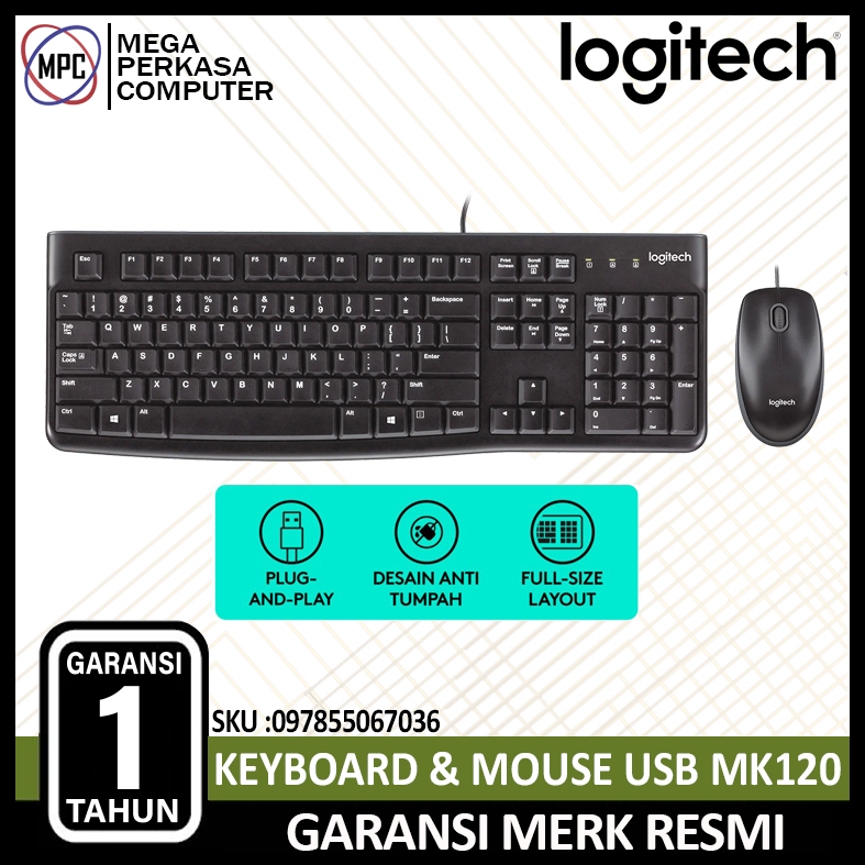 Jual Logitech MK120 Keyboard Mouse USB Combo | Shopee Indonesia