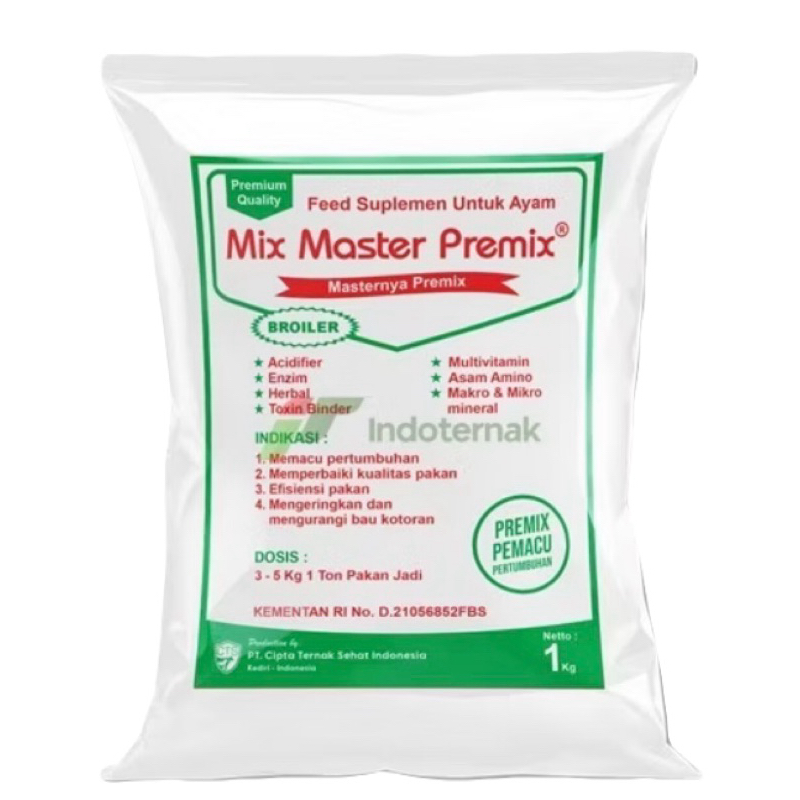 Jual MIX MASTER PREMIX BROILER - Suplemen Pakan Untuk Ayam Broiler ...