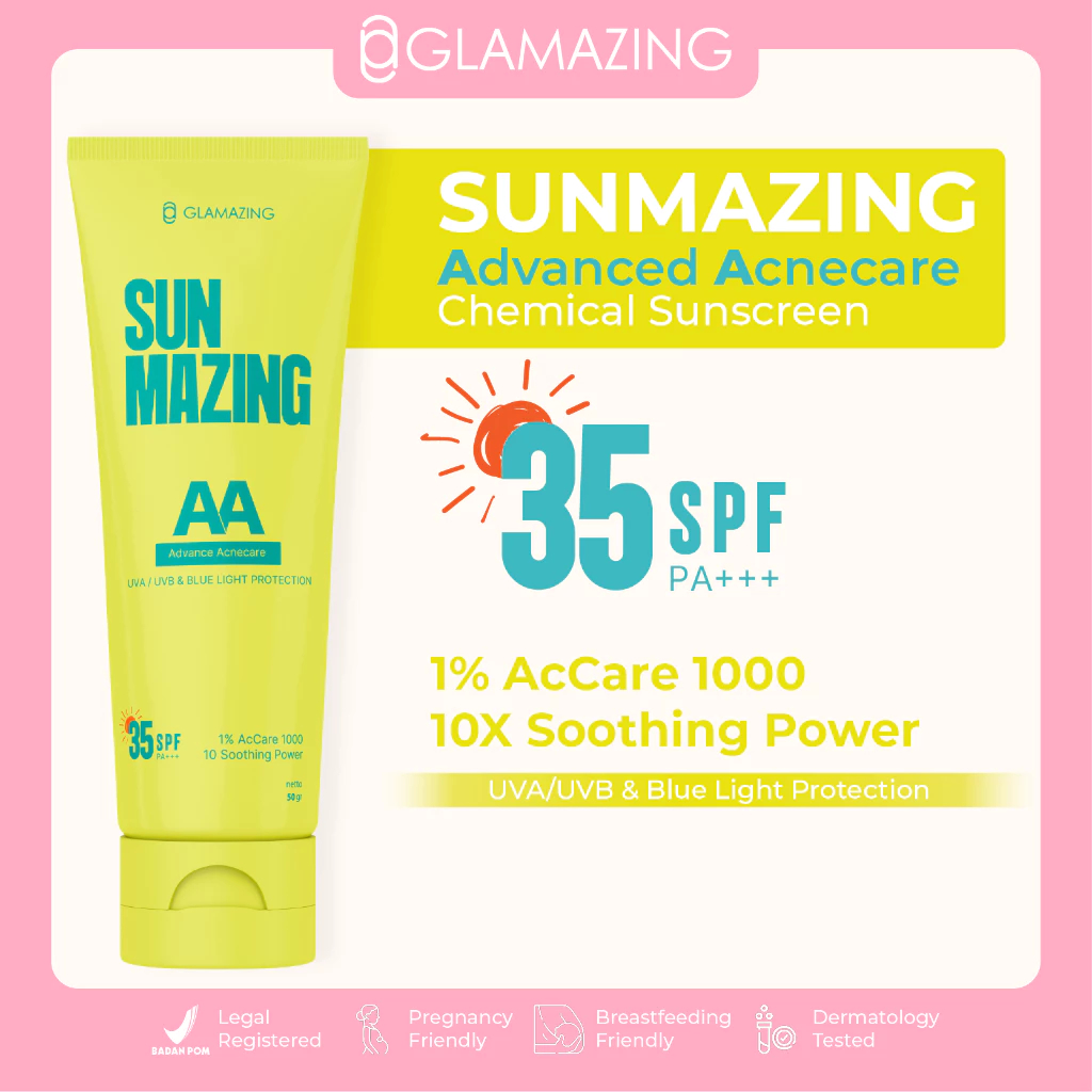 Jual Glamazing - Sunmazing Advance Acnecare SPF 35 PA+++ 50GR With UVA ...