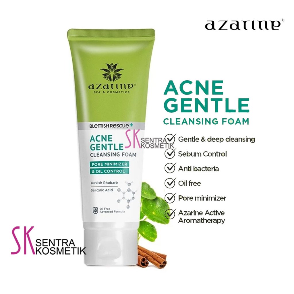 Jual AZARINE Facial Foam Acne Gentle Cleansing Jerawat 60 ml | Shopee ...