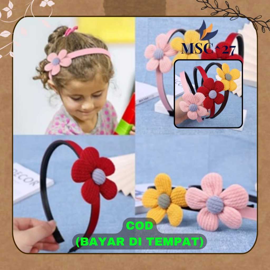 Jual Bando Bunga Anak Perempuan Karakter Korea Set Bondu Bandana Cewek ...