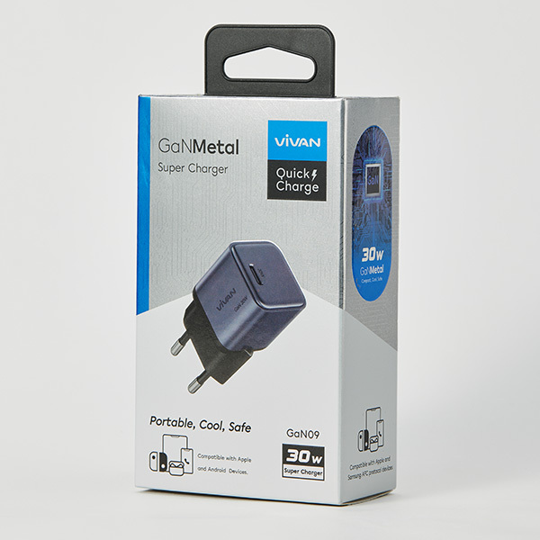 Jual VIVAN Mini Charger GaN09 | Fast charging 30W 3A GaN Type C | PD QC ...