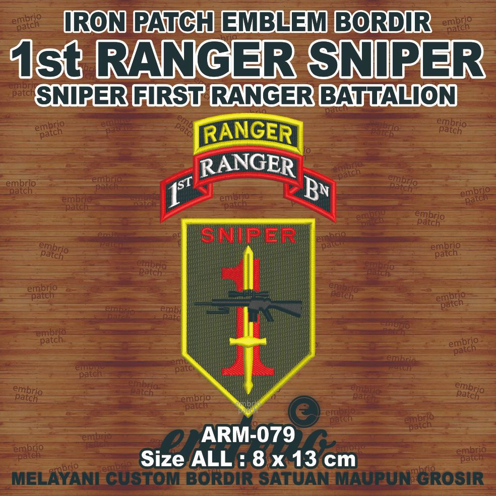 Jual ARM-079 Patch 1st RANGER BN SNIPER FIRST RANGER BATTALION SNIPER ...