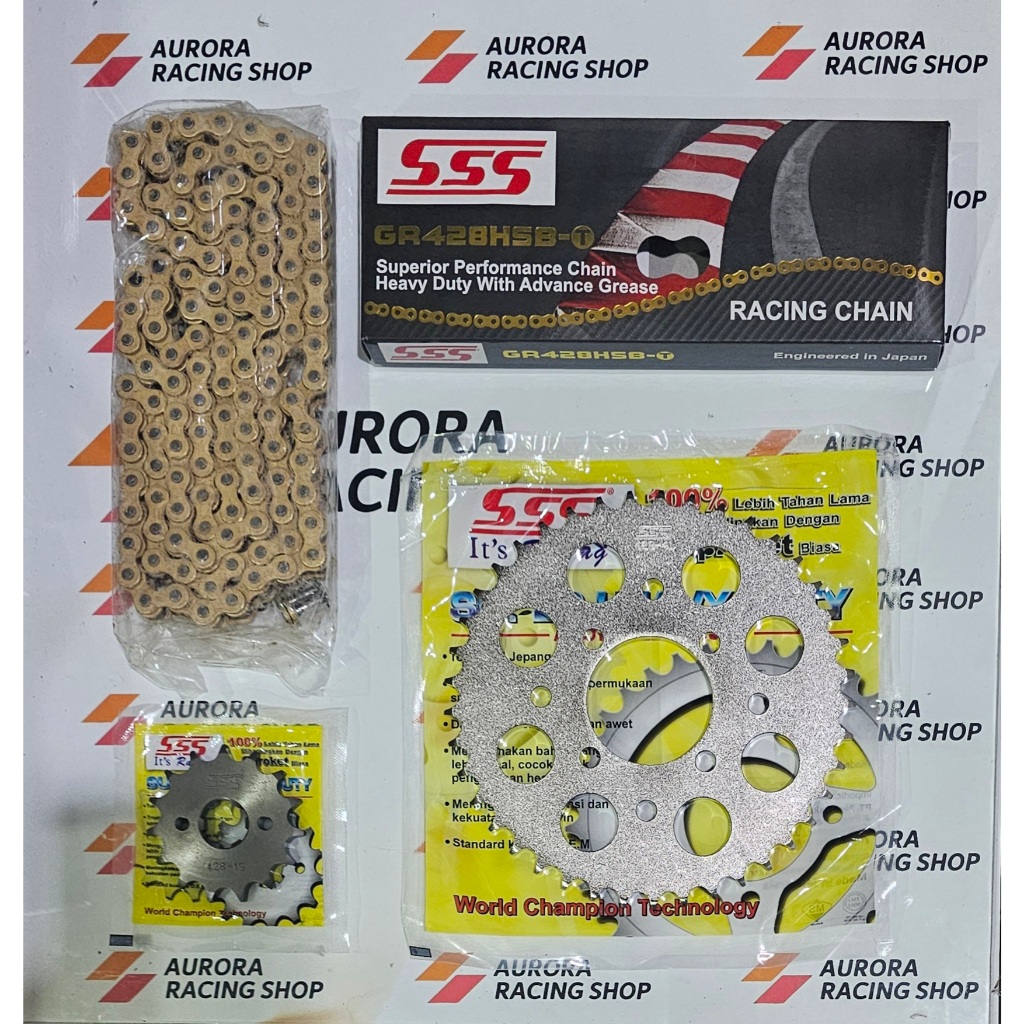 Jual GEAR SET SSS KAWASAKI W175 & RANTAI SSS 428 HSBT GOLD | Shopee ...