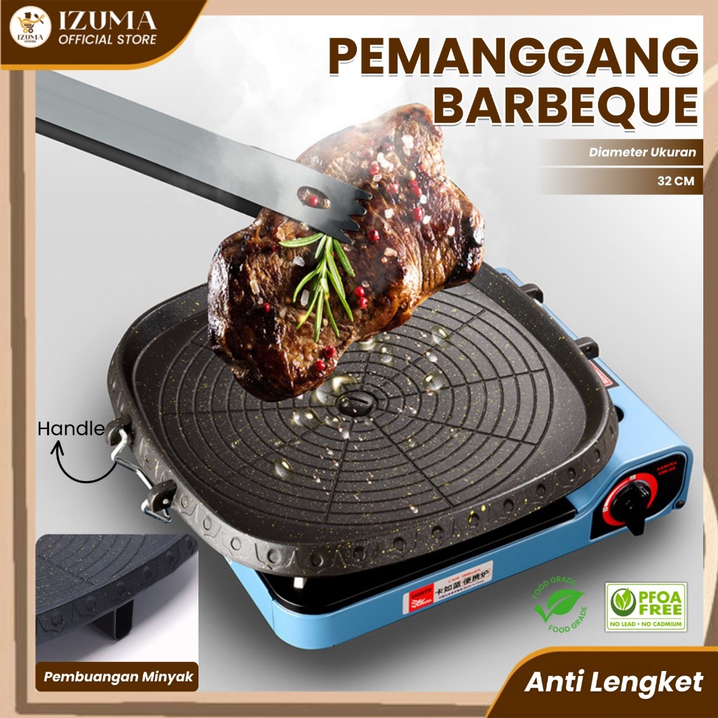 Jual IZUMA Pemanggang Grill Pan Bulgogi Grill Pan 32cm Alat Panggang ...