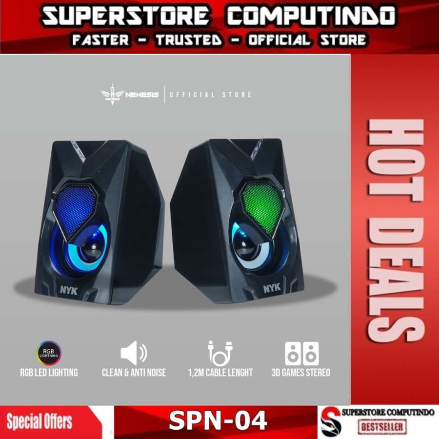 Jual Speaker Gaming Stereo Audio RGB NYK Nemesis SP-N04 | SP N04| SPN-04| SPN04 | Shopee Indonesia