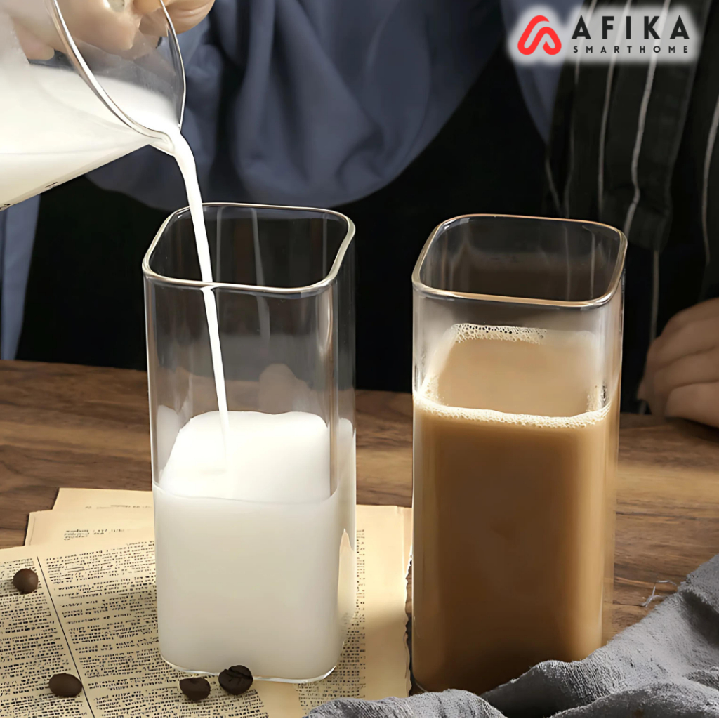 Jual Gelas Kaca Kotak Juice Aesthetic Square Glass 470ml | Shopee Indonesia