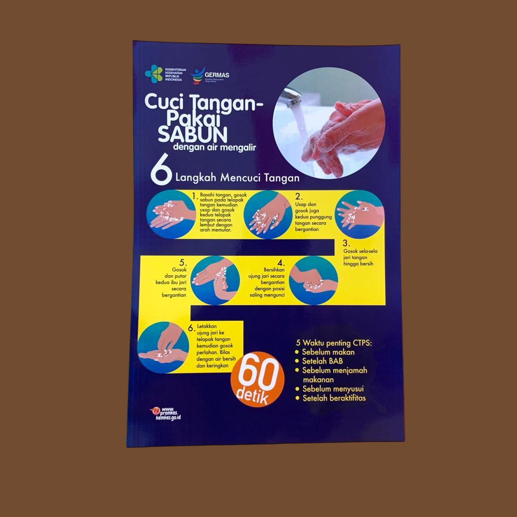Jual Poster Cuci Tangan Rumah Tangga | Poster 60 Detik Mencuci Tangan ...