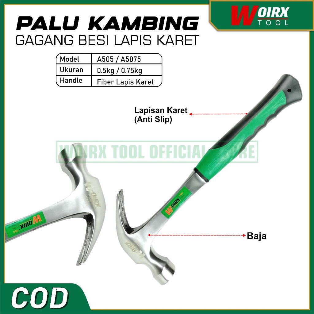 Jual WOIRX TOOL Palu Kambing BESI 0.5kg 0.75kg Martil Hammer Gagang Fiber | Shopee Indonesia