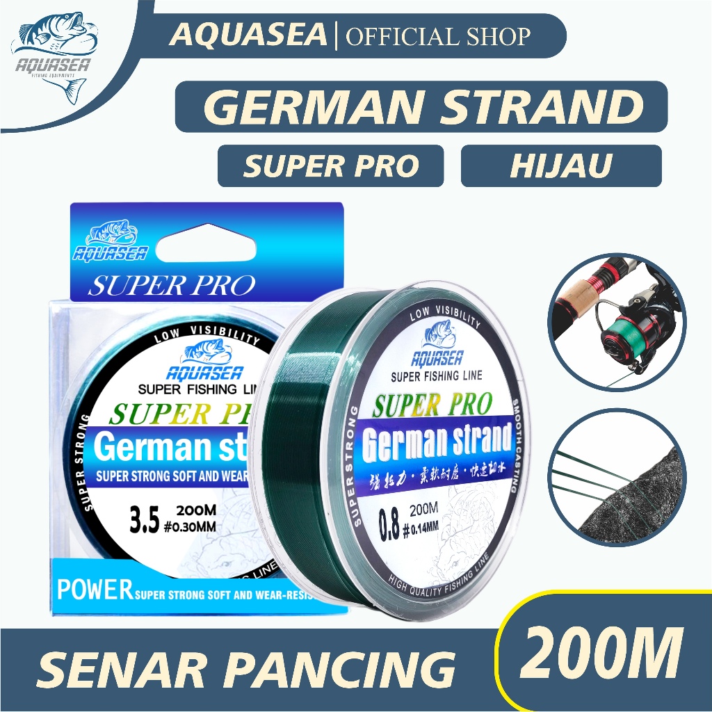 Jual AQUASEA Tali Pancing Hijau Germany 200m Senar Pancing Nilon Tahan ...
