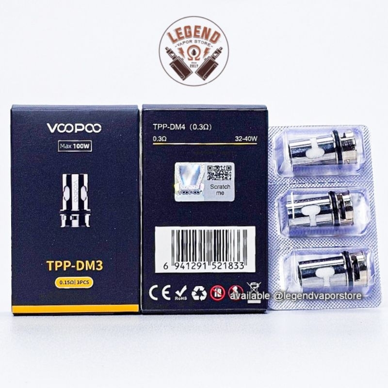 Jual COIL VOOPOO TPP DM1 0.15 OHM TPP DM4 0.3 OHM AUTHENTIC By VOOPOO (HARGA SATUAN) | Shopee ...