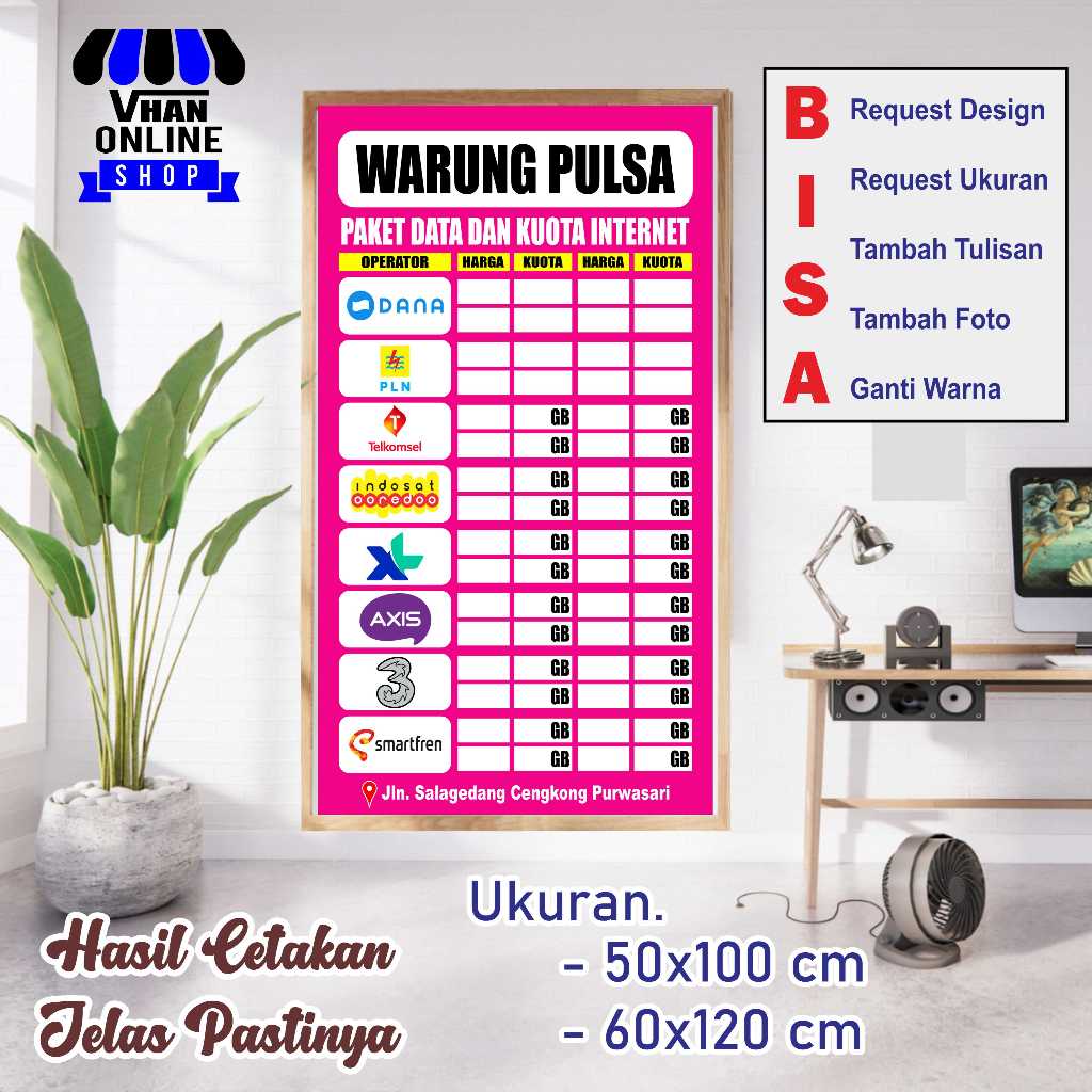 Jual Spanduk Banner Custom Daftar Harga Paket Data Kartu | Shopee Indonesia