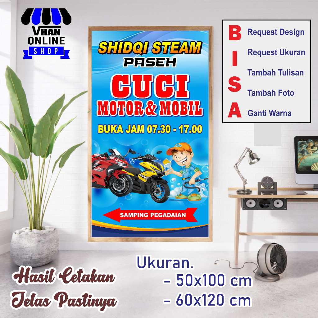 Jual Spanduk Banner Custom Steam Motor Untuk Di Pinggir Jalan | Shopee ...
