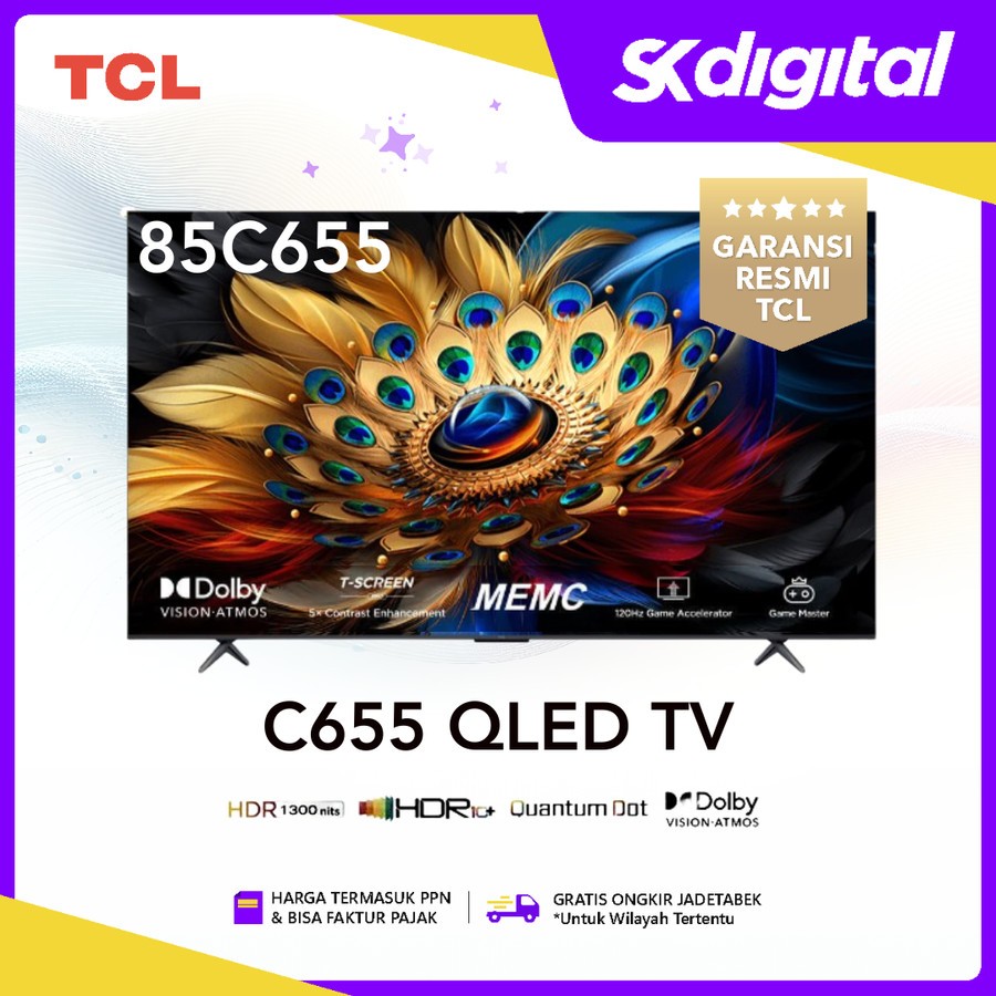 Jual TV TCL 85C655 Qled Pro 4K Uhd 85 inch Smart tv | Shopee Indonesia