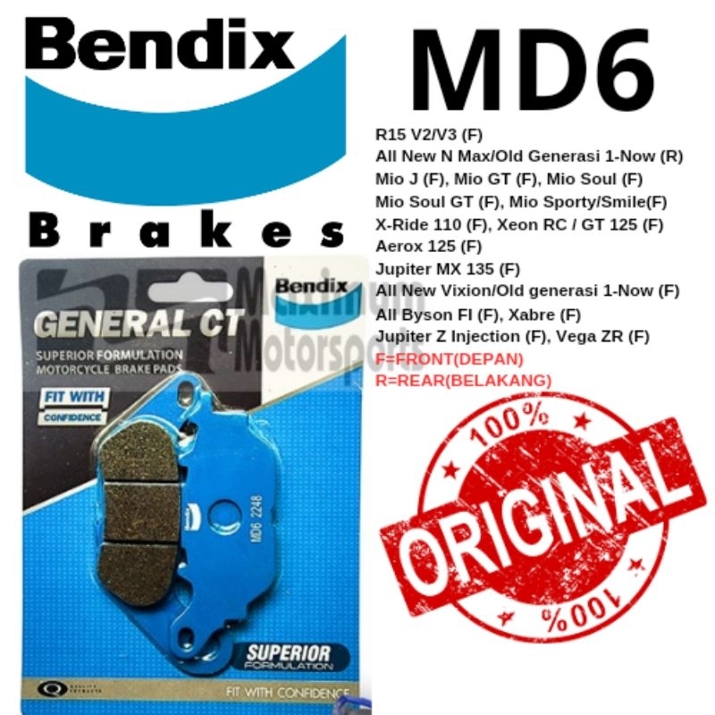 Jual KAMPAS REM BENDIX KAMPAS REM MD6 ORI/BELAKANG N MAX OLD ,NMAX NEW,NMAX TURBO/CERAMIC ...