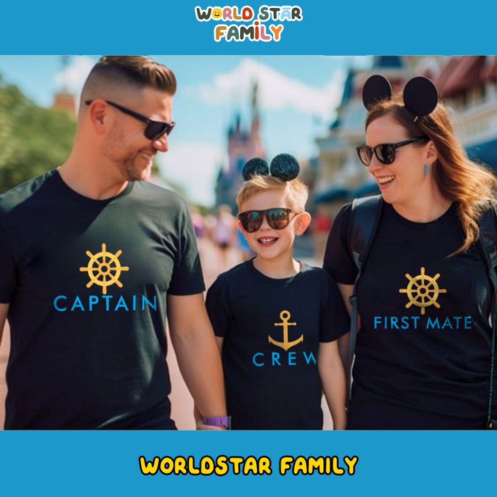 Jual WSF Kaos Couple Keluarga Sea Ship Anchor Ship's Wheel Kartun Kaos ...