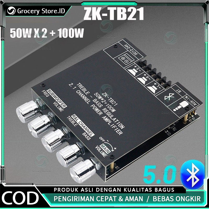 Jual ZK-MT21 Papan Amplifier Bluetooth, ZK-MT21 Subwoofer Stereo Saluran 50W X 2 +100W, Papan ...