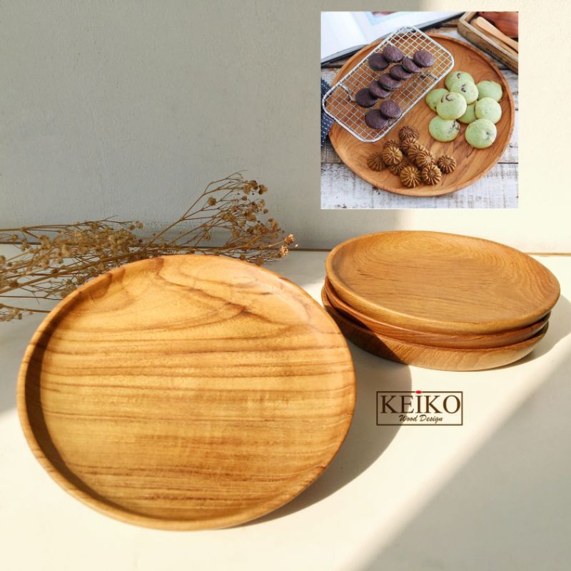 Jual Piring Kayu Bulat 15cm | piring kayu restoran sunda | piring kayu ...