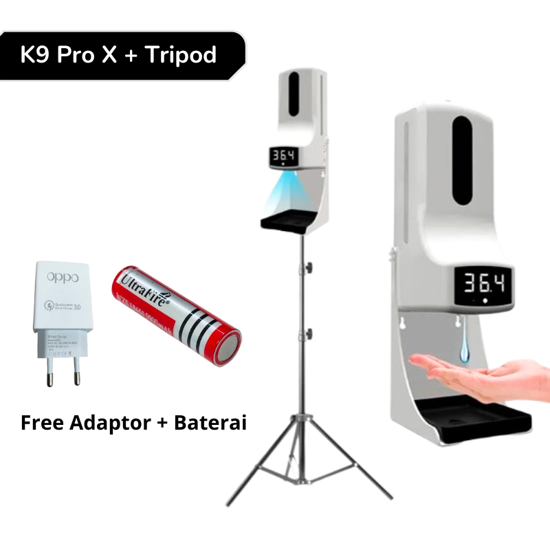Jual Termometer dan Pembersih tangan Automatic Infrared K9 Pro X Thermometer&DispenserHand ...