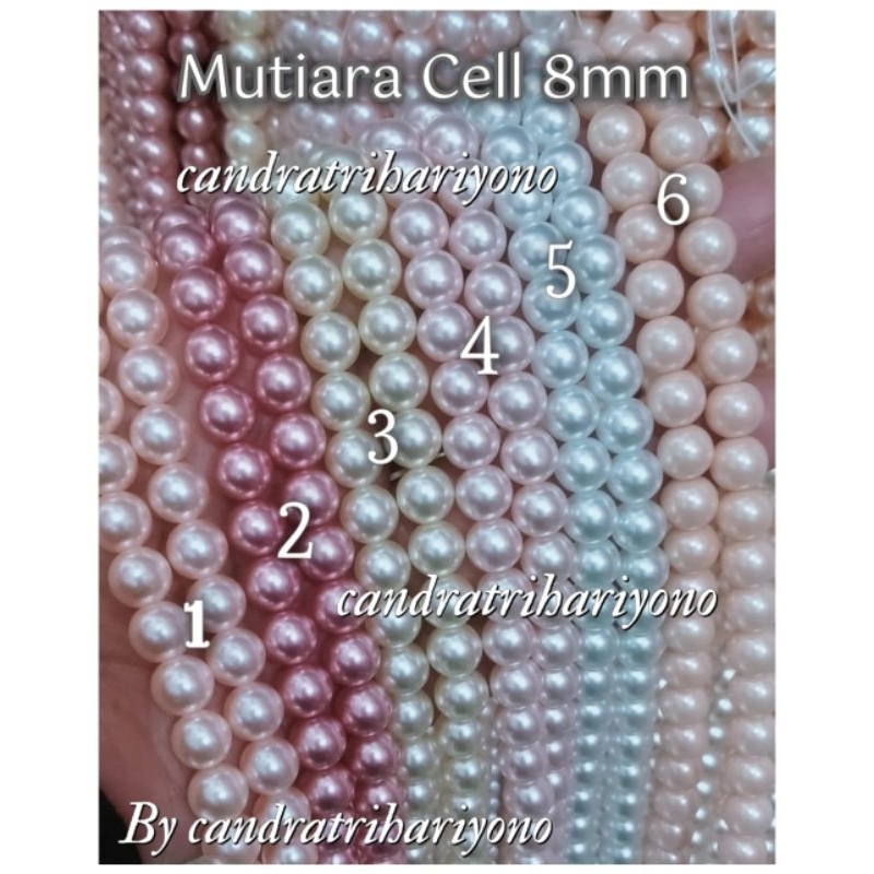 Jual Per string isi ±52 pcs ( Mutiara Cell Ukuran 8mm ) | Shopee Indonesia