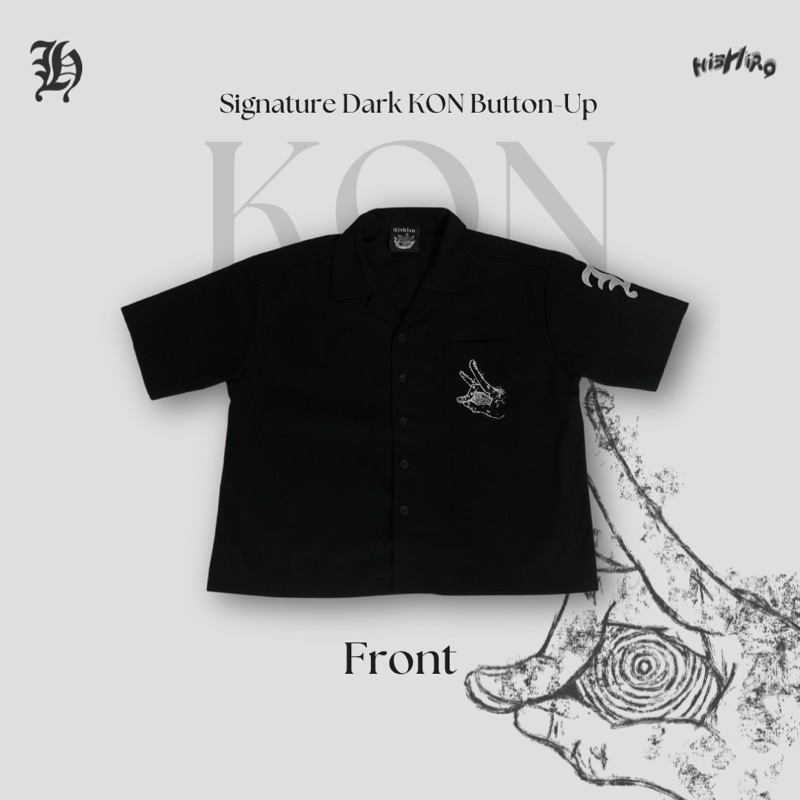 Jual HISHIRO - Y2K KON (Chainsaw Man) Boxy Mid Cropped Black Button-Up | 100% Japan Drill ...