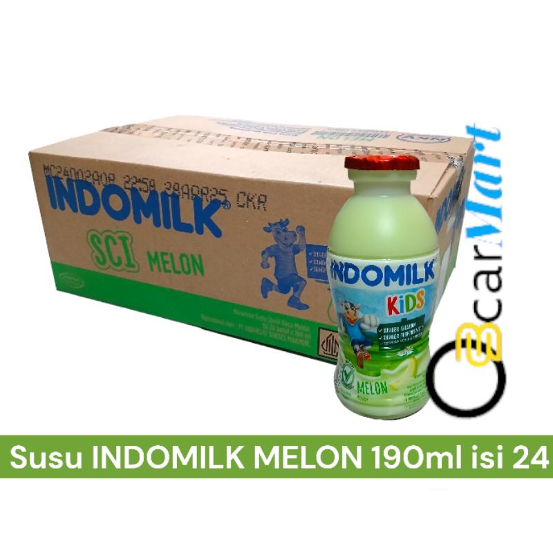 Jual Susu INDOMILK 1 Dus Rasa Melon Botol 190ml Susu Cair Steril | Shopee Indonesia