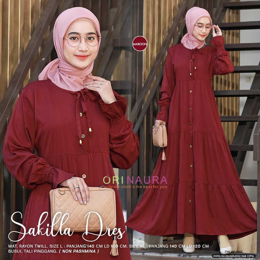 Jual SHAKILLA DRESS COUPLE Sibling bahan KATUN RAYON TWILL Kancing ...