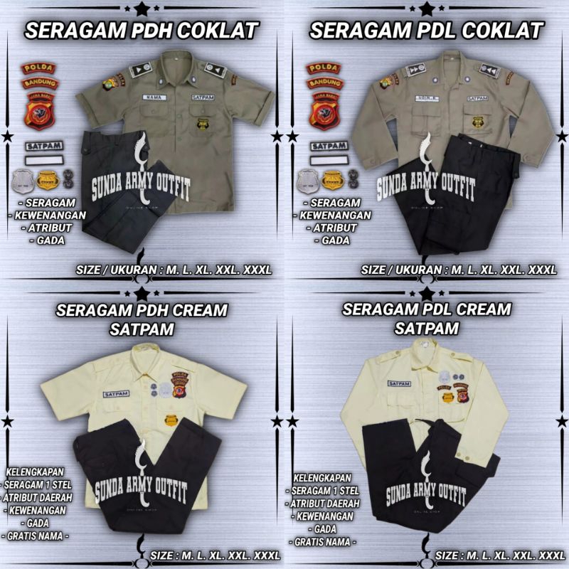 Jual SERAGAM SECURITY TERBARU / SERAGAM SECURITY COKLAT / SERAGAM PDH ...