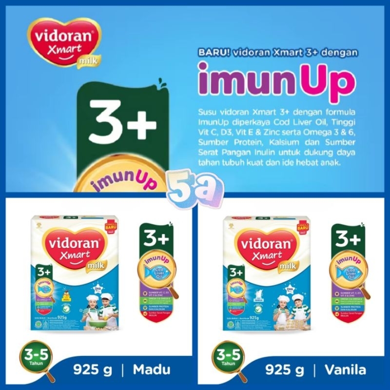 Jual Vidoran Xmart 3+ Madu Vanila 925gr Susu Vidoran | Shopee Indonesia