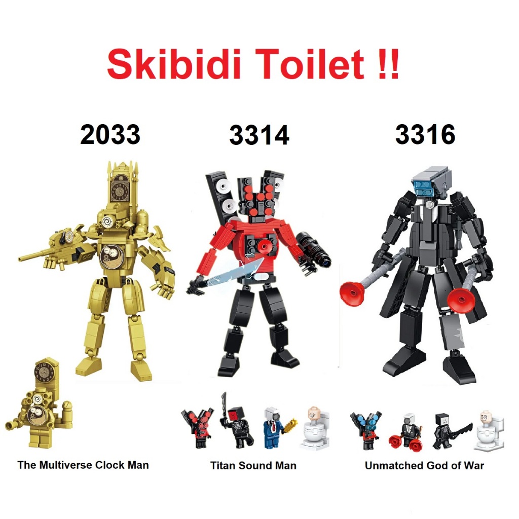 Jual Brick Block Skibidi Toilet Figure 2033 The Multiverse Clock Man ...