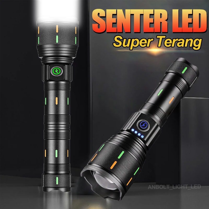 Jual Anbolt M19 Pro Senter LED Super Terang Tahan Lama 100000 lumens Zoom Anti Air Senter Jarak ...