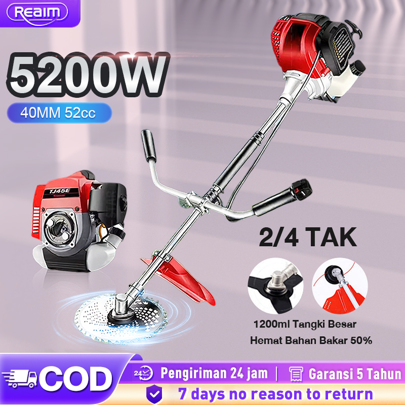 Jual REAIM 5200W Mesin Potong Rumput Gendong 2Tak/4Tak Brush Cutter brush 4 Stroke Kualitas ...
