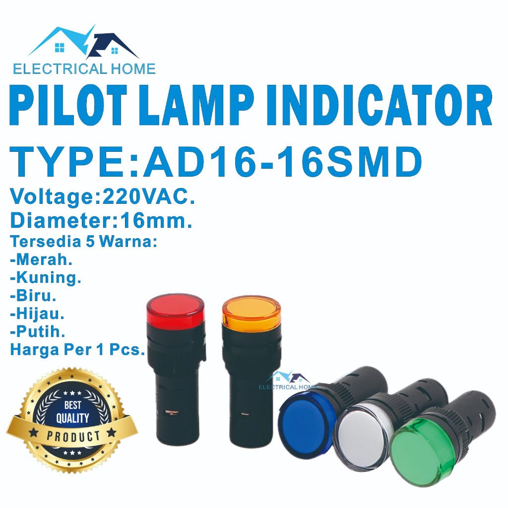 Jual Pilot Lamp-Lampu Panel LED 16mm AC 220V AD16-16SMD | Shopee Indonesia