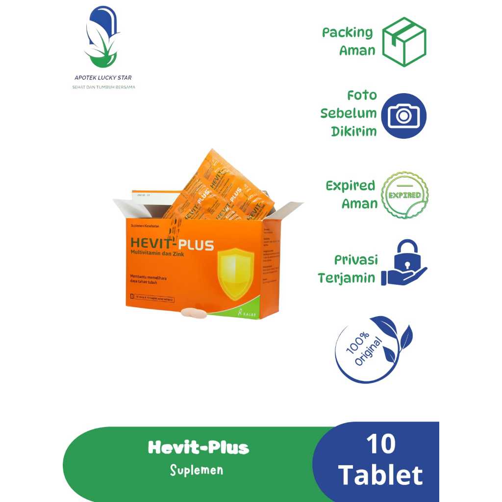 Jual Hevit Plus 1 Strip x 10 Tablet - Multivitamin C 500 Mg, B1, B6 ...