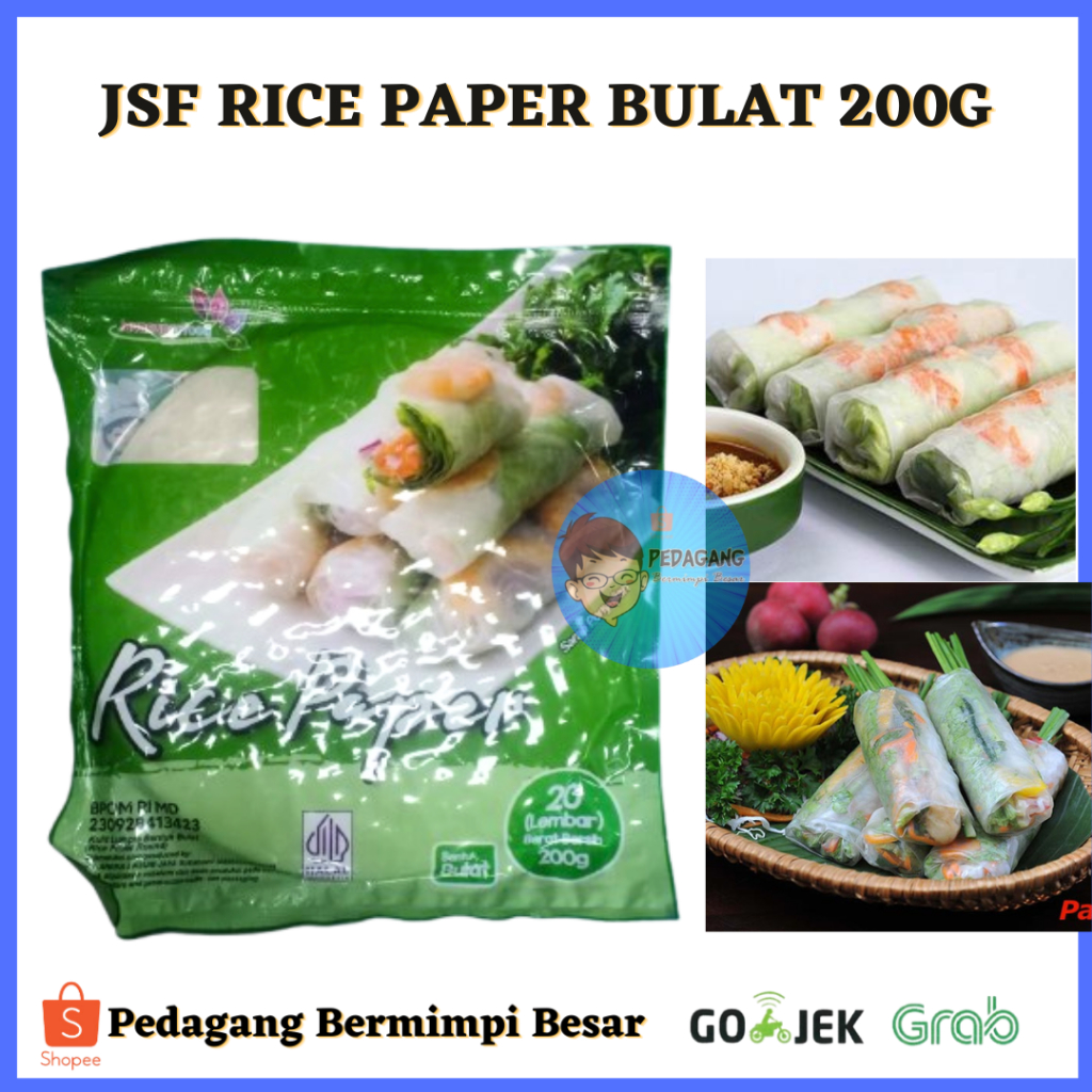 Jual JSF RICE PAPER BULAT 200G/ Rice Paper Vietnam Kulit Lumpia 200g ...