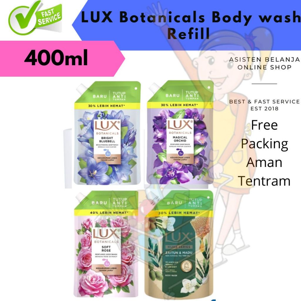 Jual LUX Botanicals Body Wash Magical Orchid Soft Rose Velvet Jasmine Blue Peony Sakura Bloom ...