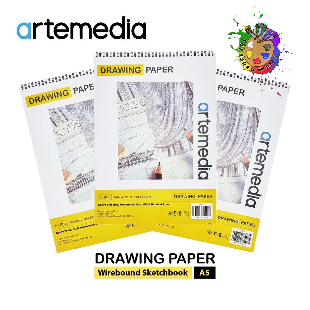 Jual Sketchbook Artemedia A5 Drawing Paper Book Wire Bound 150 Gsm Buku ...