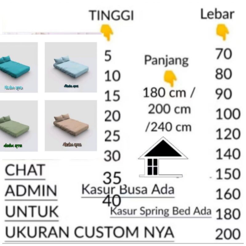 Jual SARUNG KASUR BUSA & SPRING BED ( SEPREI MODEL RESLETING UKURAN ...