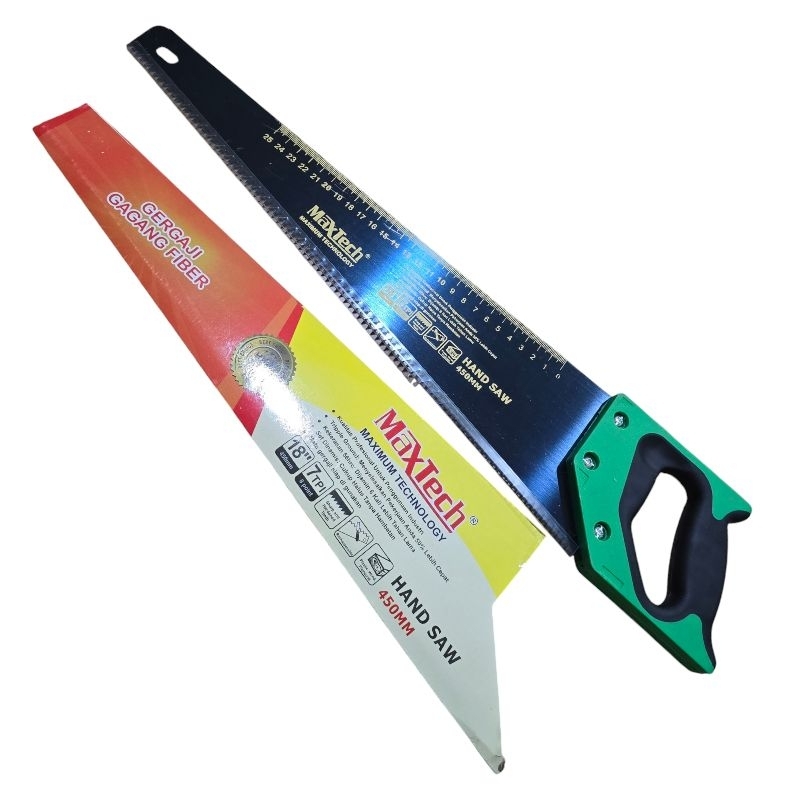 Jual Gergaji Kayu Hand Saw 18 inch Gagang Fiber/KAYU karet MAXTECH (Original) | Shopee Indonesia