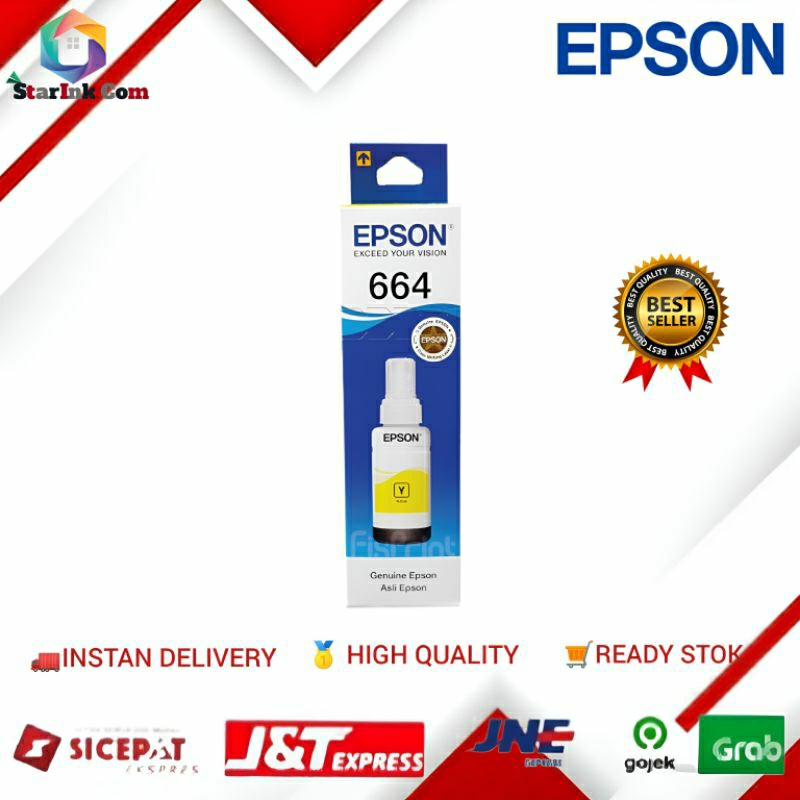 Jual Tinta Epson 664 Yellow Original for printer L100/L110/L120/L200/L220/L31/L360 | Shopee ...