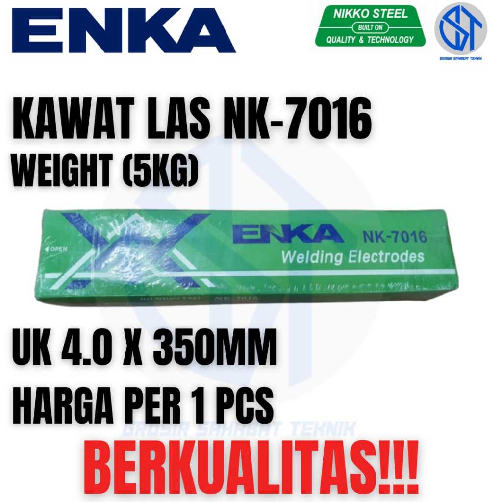 Jual KAWAT LAS NK 7016 AWS E7016 4.0MM HARGA PACK 5KG | Shopee Indonesia