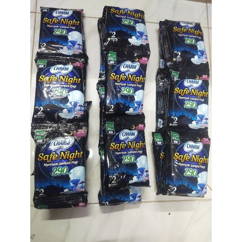 Jual Pembalut CHARM Safe Night 29cm Renceng Isi 10 2p | Shopee Indonesia