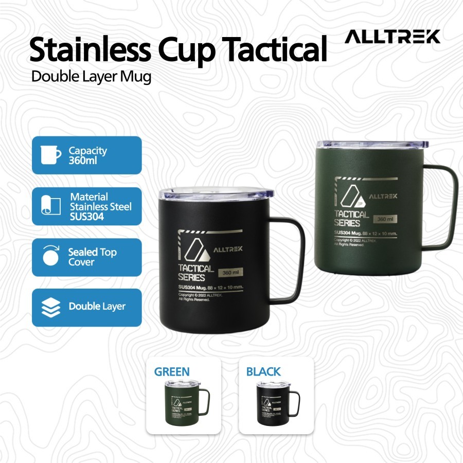 Jual ALLTREK Stainless Cup TACTICAL Water Cup Stainless Steel Travel ...
