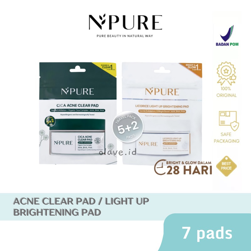 Jual NPURE Acne Clear Pad Cica Sachet / Licorice Light Up Brightening ...