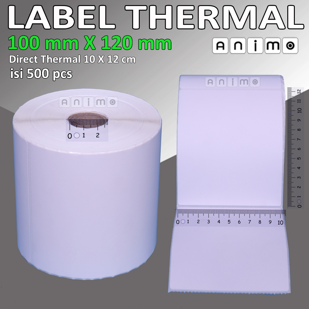 Jual LABEL BARCODE THERMAL 100 X 120 MM isi 500 Pcs - LABEL Direct THERMAL 100X120 MM - Stiker ...