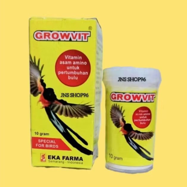 Jual GROWVIT BIRD EKA FARMA VITAMIN MEMPERCEPAT PERTUMBUHAN BULU BURUNG MENCEGAH BULU BURUNG ...
