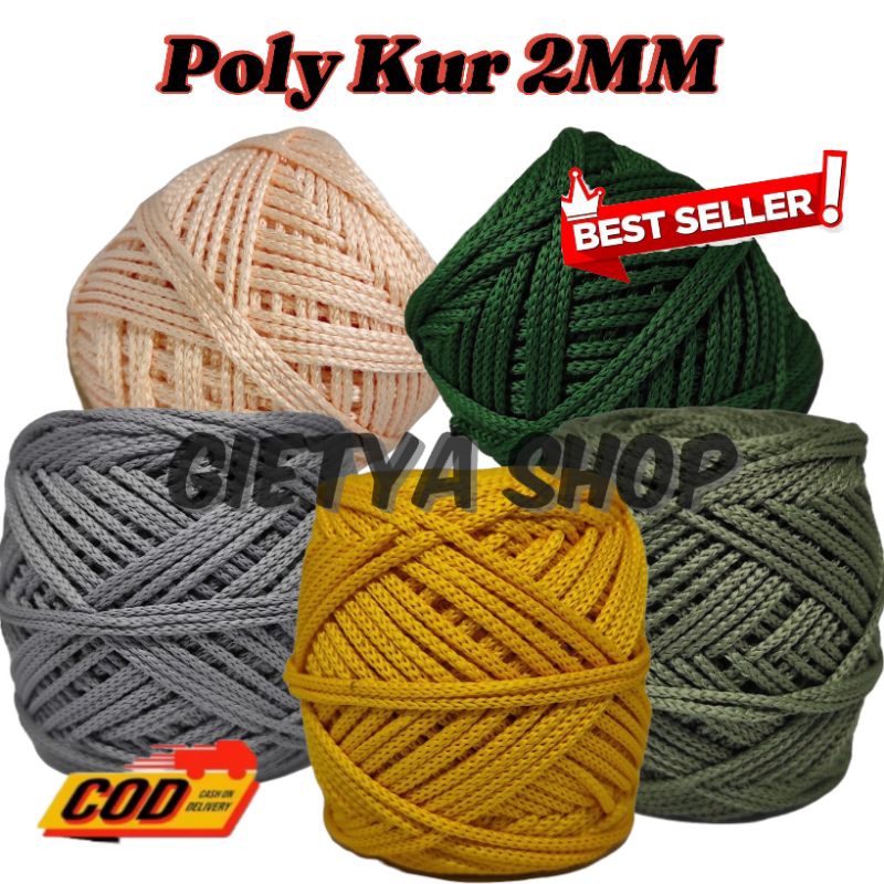Jual Benang Rajut Tali Kur 2mm 100gr | Tali Kur | Benang Tali Kur ...